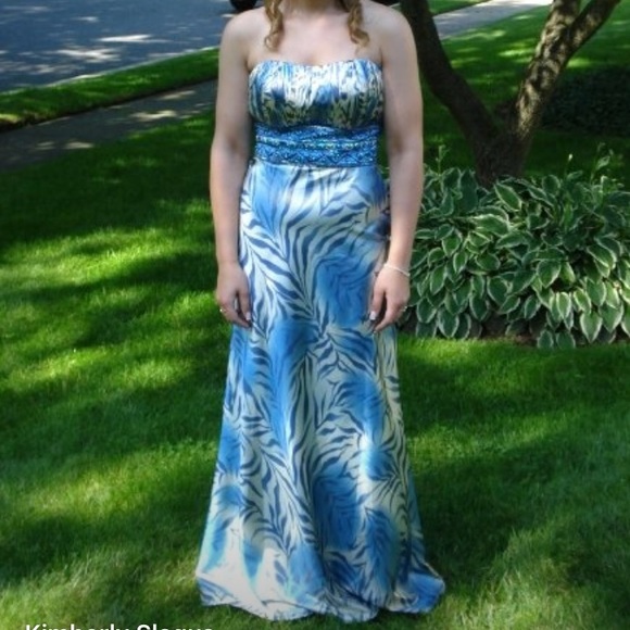 luxgal | Dresses | Lux Gal Prom Dress Blue Champagne Color | Poshmark